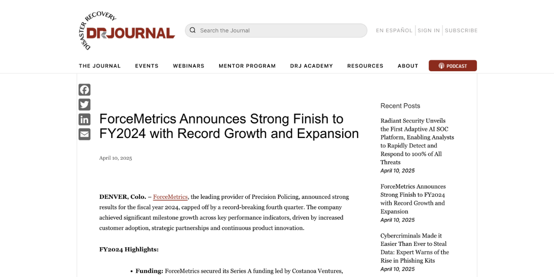 ForceMetrics Announces Strong Finish to FY2024 with Record Growth and ...